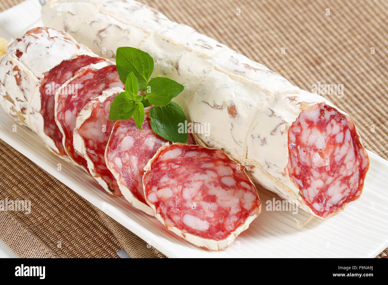 Saucisson Sec - French dry sausage Stock Photo - Alamy