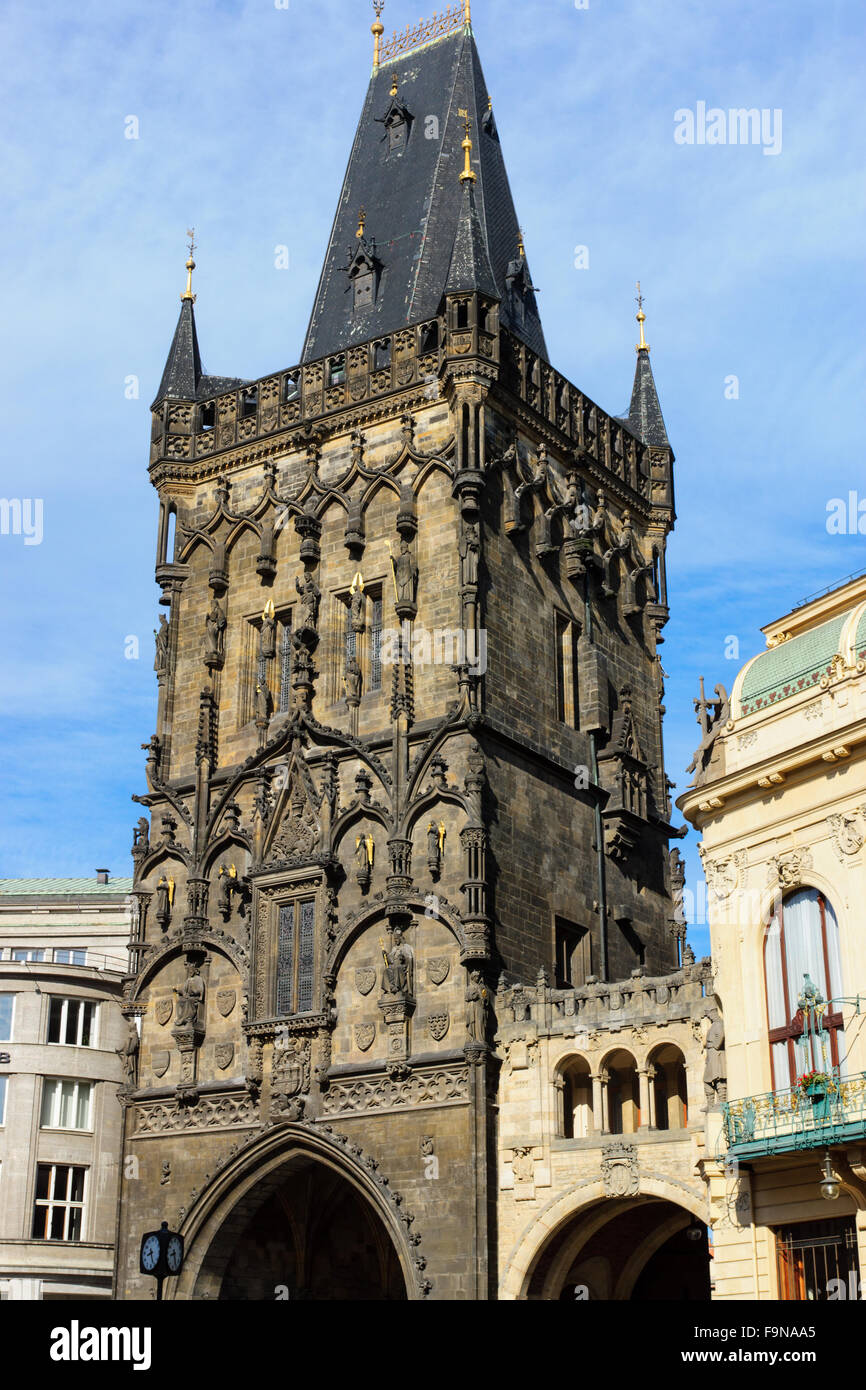 The old powder tower in Prague, Czech Republic Stock Photo - Alamy