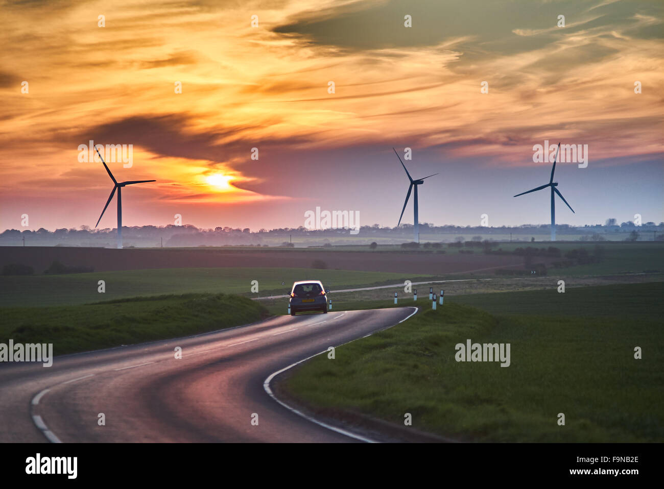 Turbines in a farming landscape hi-res stock photography and images - Alamy