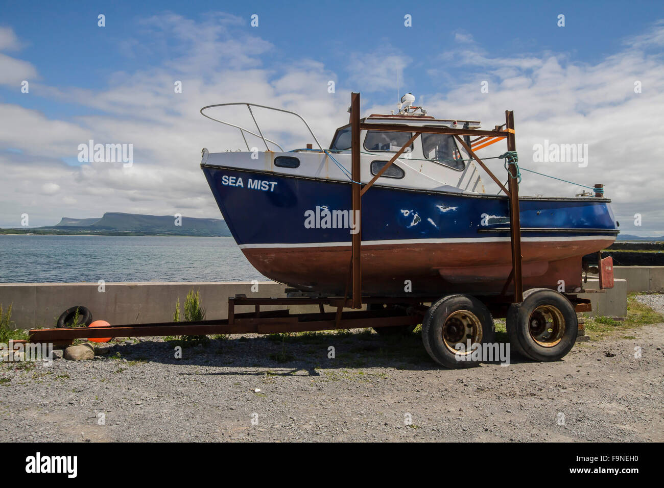 "Sea Mist" - a boat on a cradle trailer in Raghly Harbour in County ...