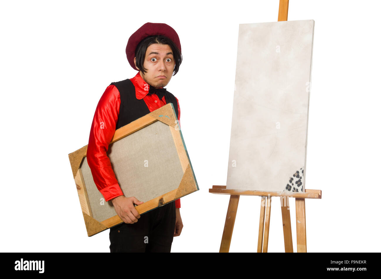 Funny artist isolated on white Stock Photo - Alamy