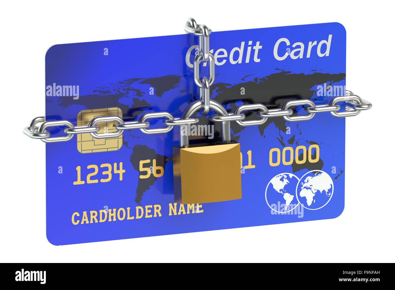 credit card security concept isolated on white background Stock Photo ...