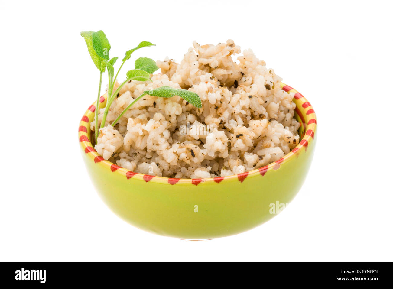 Boiled rice with herbs Stock Photo - Alamy
