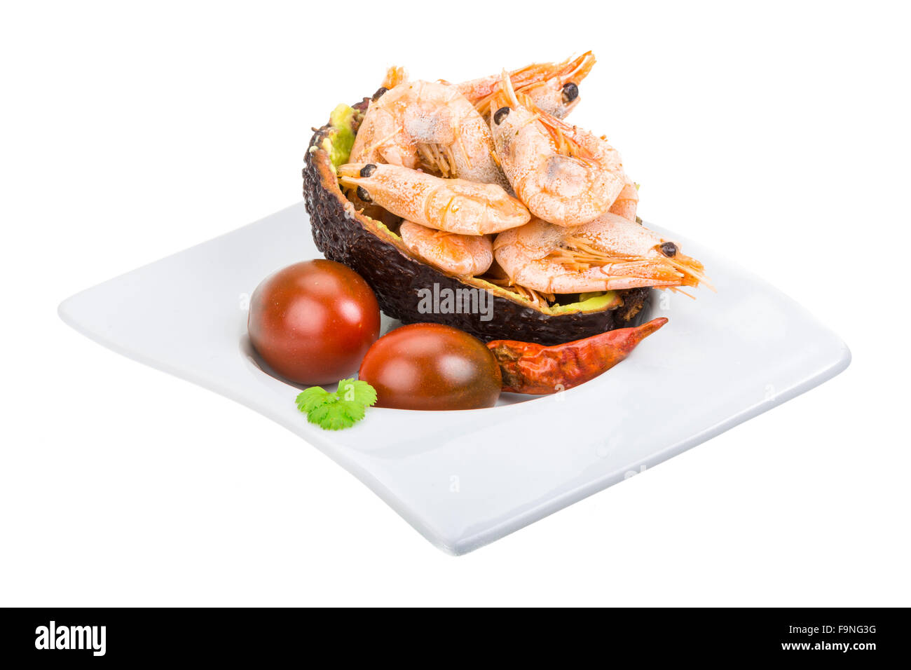 Salad avocado shrimps Cut Out Stock Images & Pictures - Alamy
