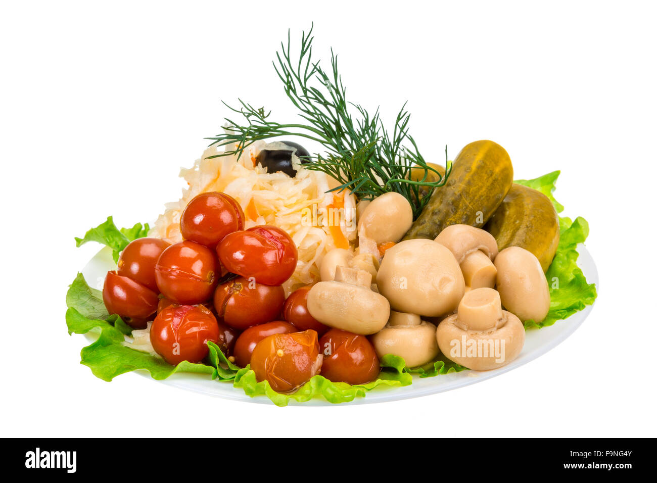 Marinated vegetables and mushrooms Stock Photo - Alamy