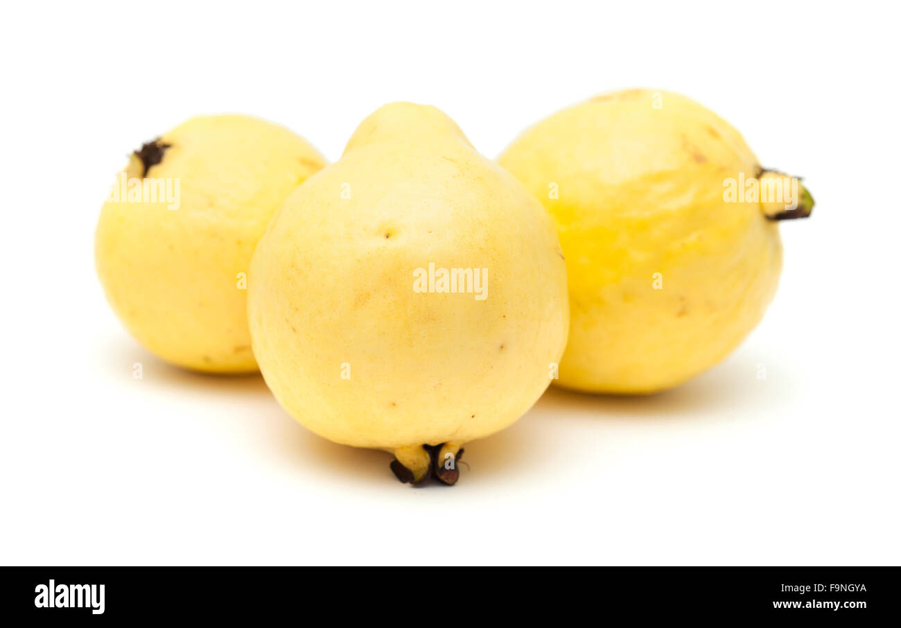 yellow guava fruit isolated on white background Stock Photo - Alamy
