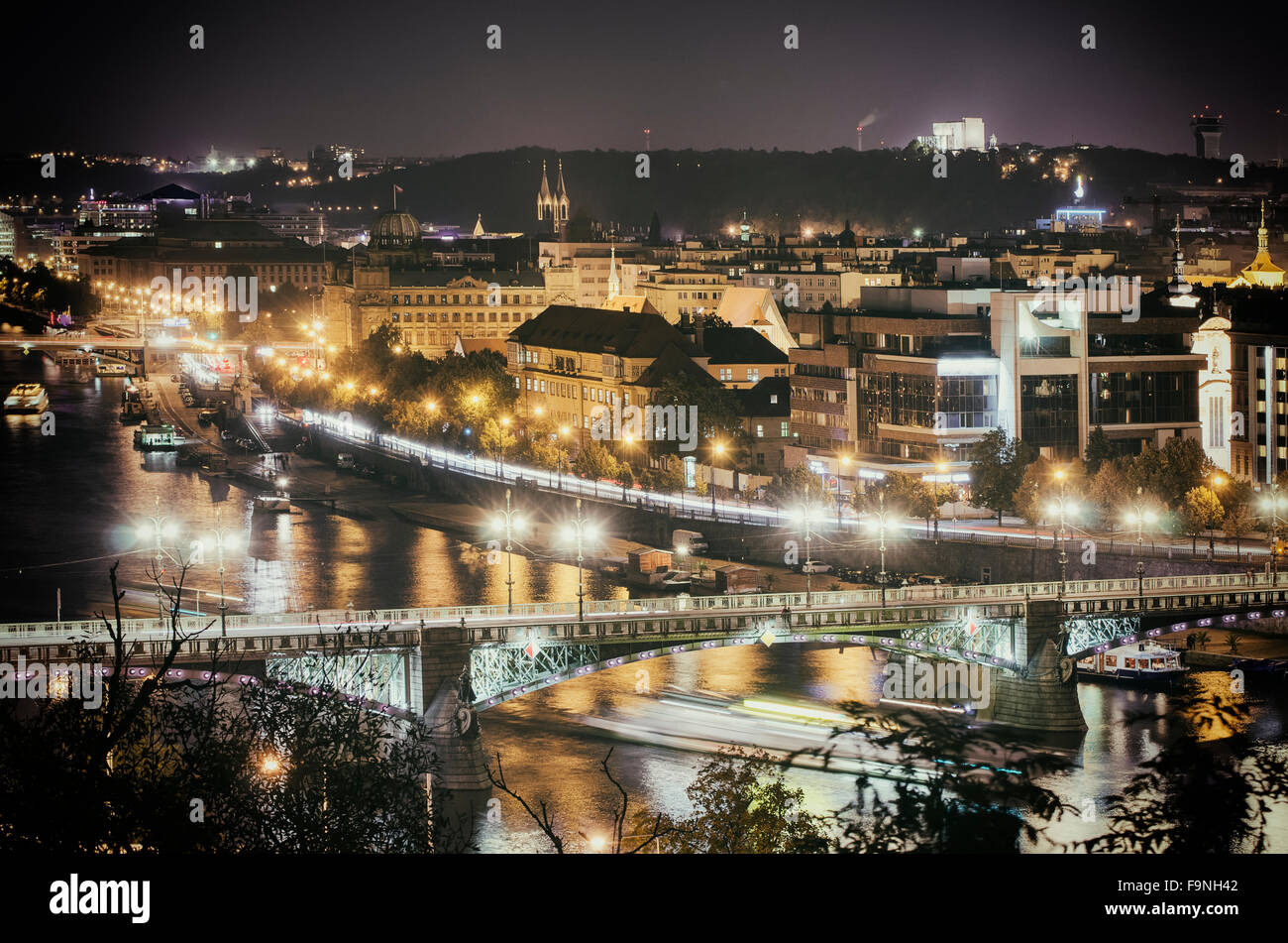 Prague at Night Stock Photo - Alamy