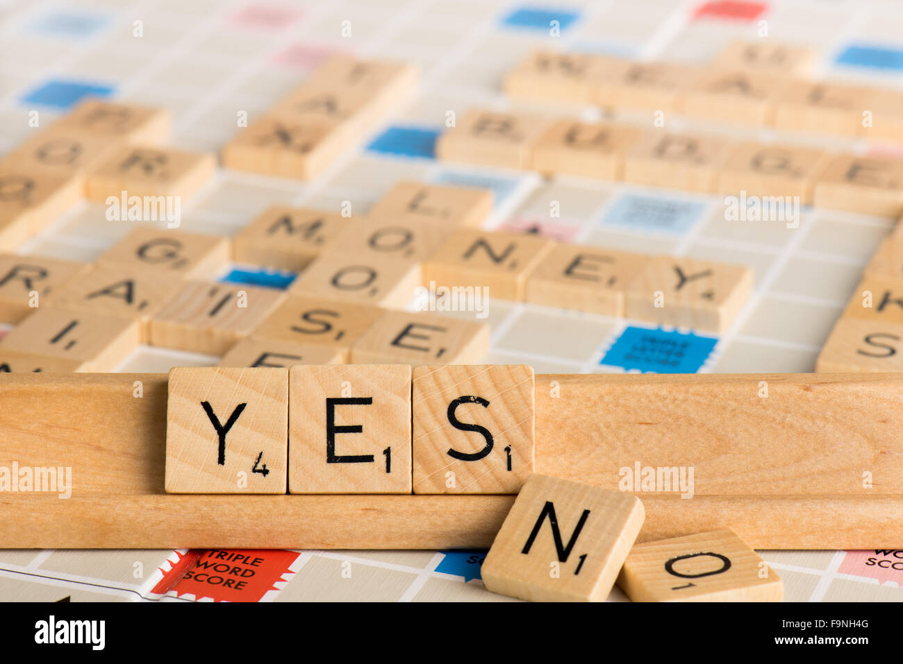 Scrabble - YES NO Stock Photo - Alamy