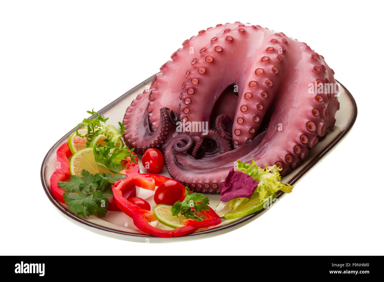 Large boiled octopus Stock Photo - Alamy
