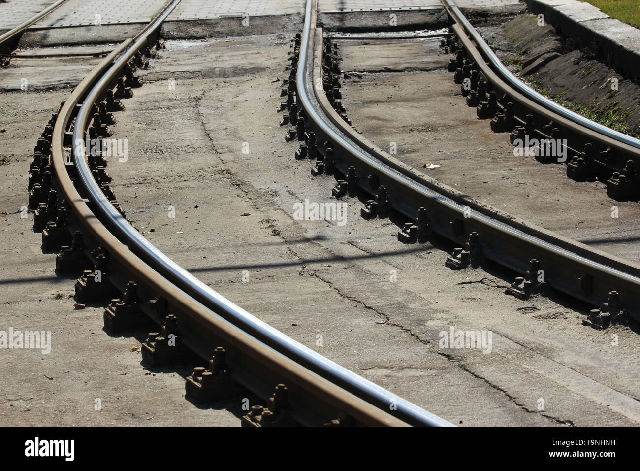 A close up of train tracks Stock Photo - Alamy