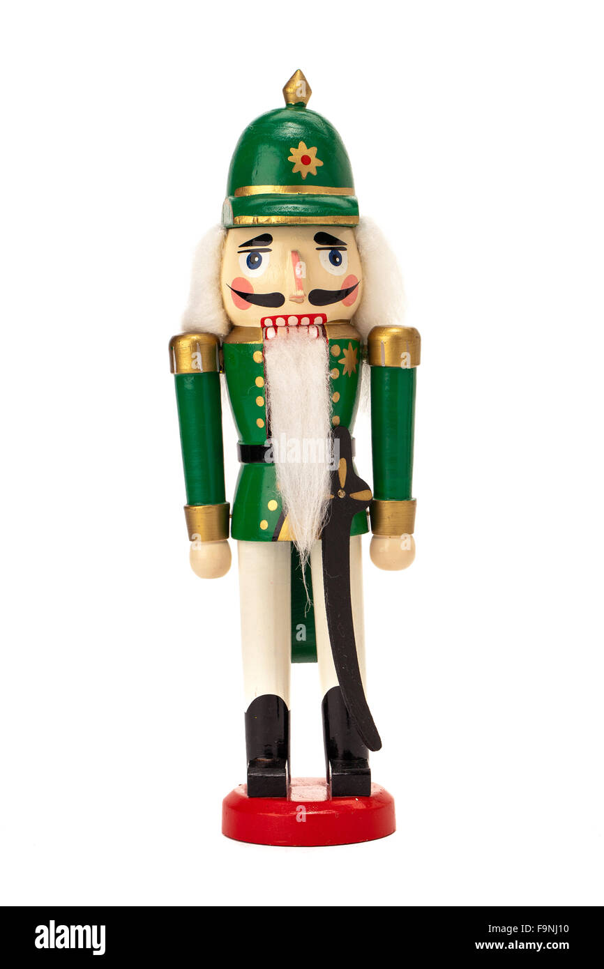 Traditional Figurine Christmas Nutcracker isolated on white Stock Photo ...