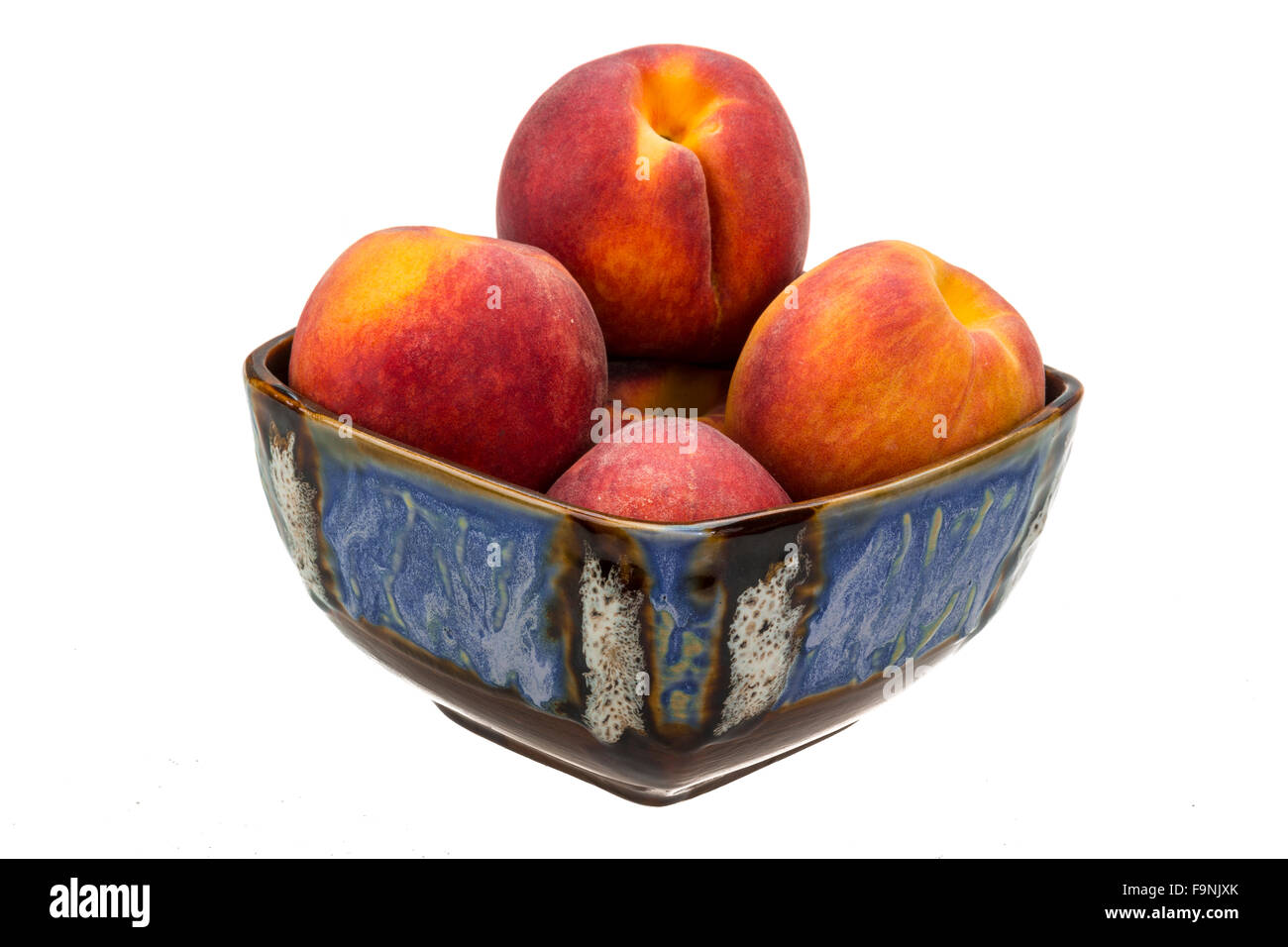 Bright ripe peaches isolated Stock Photo - Alamy