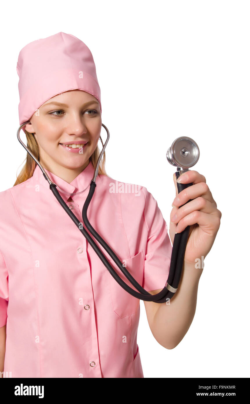 Doctor isolated on the white background Stock Photo - Alamy