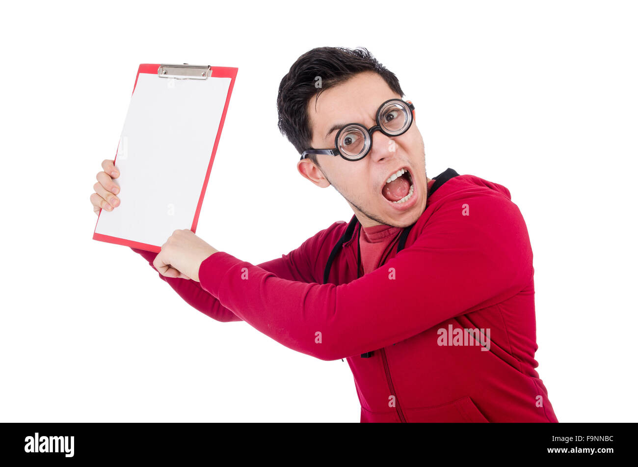 Funny coach with whistle and diary isolated on white Stock Photo - Alamy