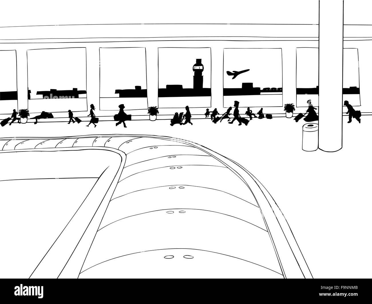 Crowded airport Stock Vector Images - Alamy
