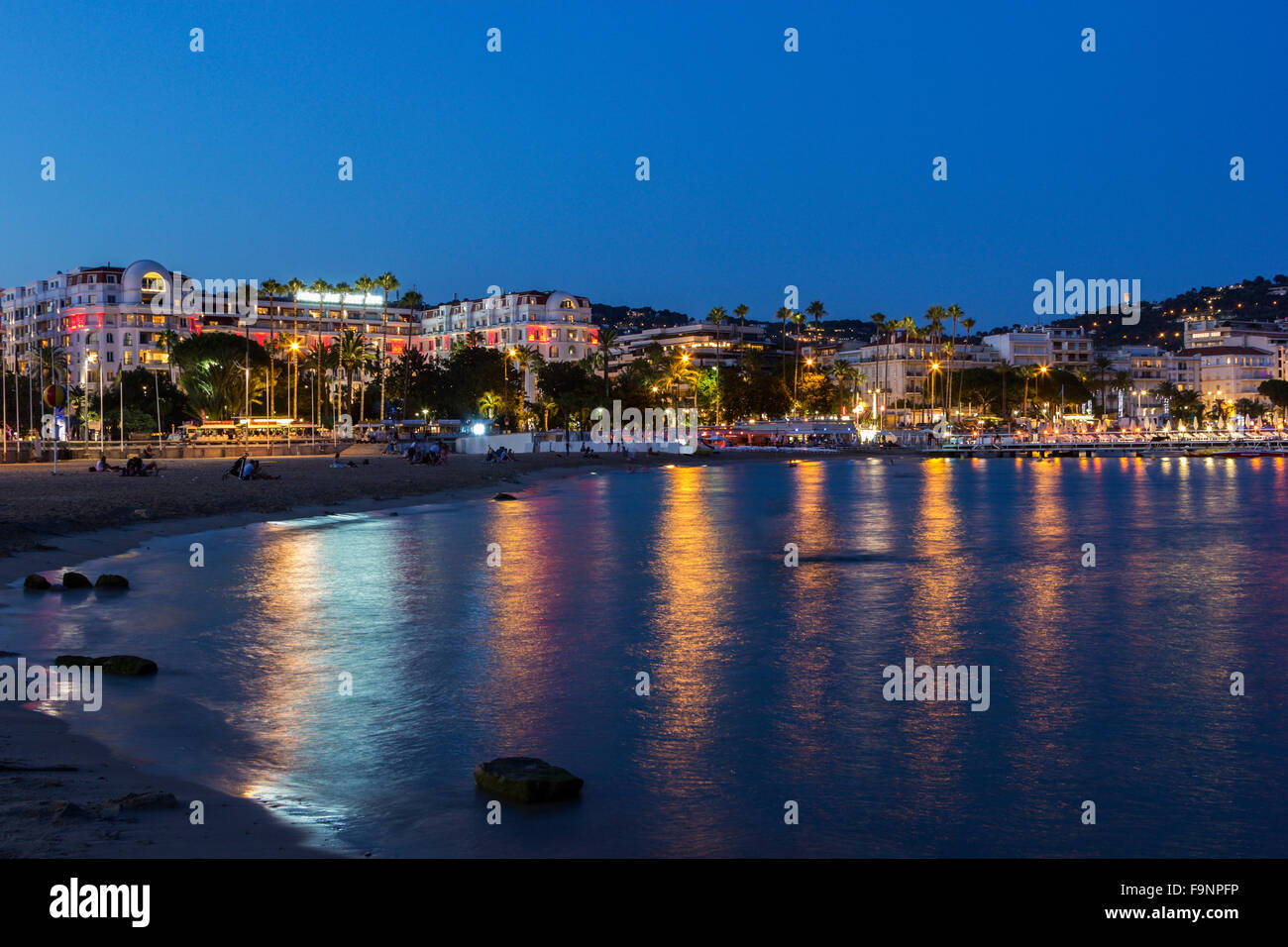 View on Cannes on French Riviera in the evening Stock Photo - Alamy