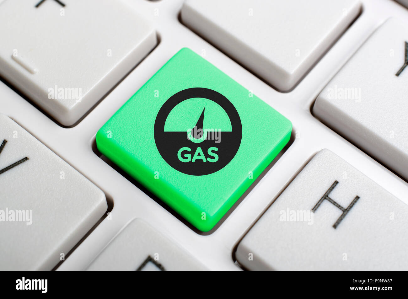 Green gas key on keyboard Stock Photo - Alamy