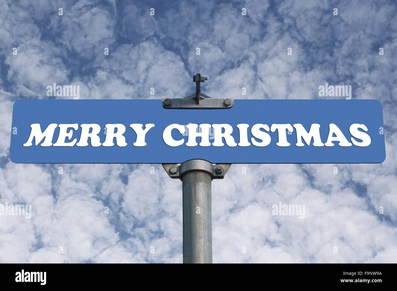Merry Christmas road sign Stock Photo - Alamy