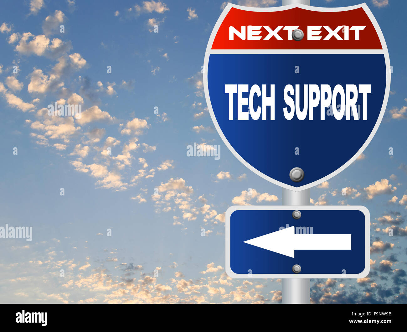 Tech support road sign Stock Photo - Alamy
