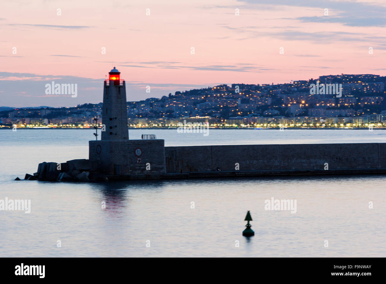 Lighthouse of Nice in France during a sunset Stock Photo - Alamy