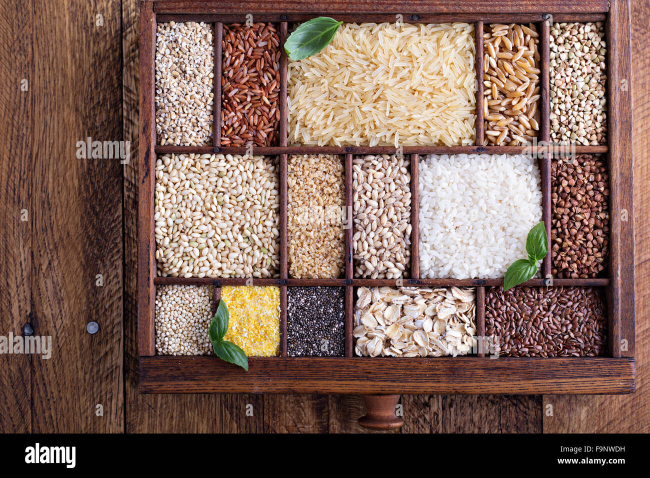 Top view various grains hi-res stock photography and images - Alamy