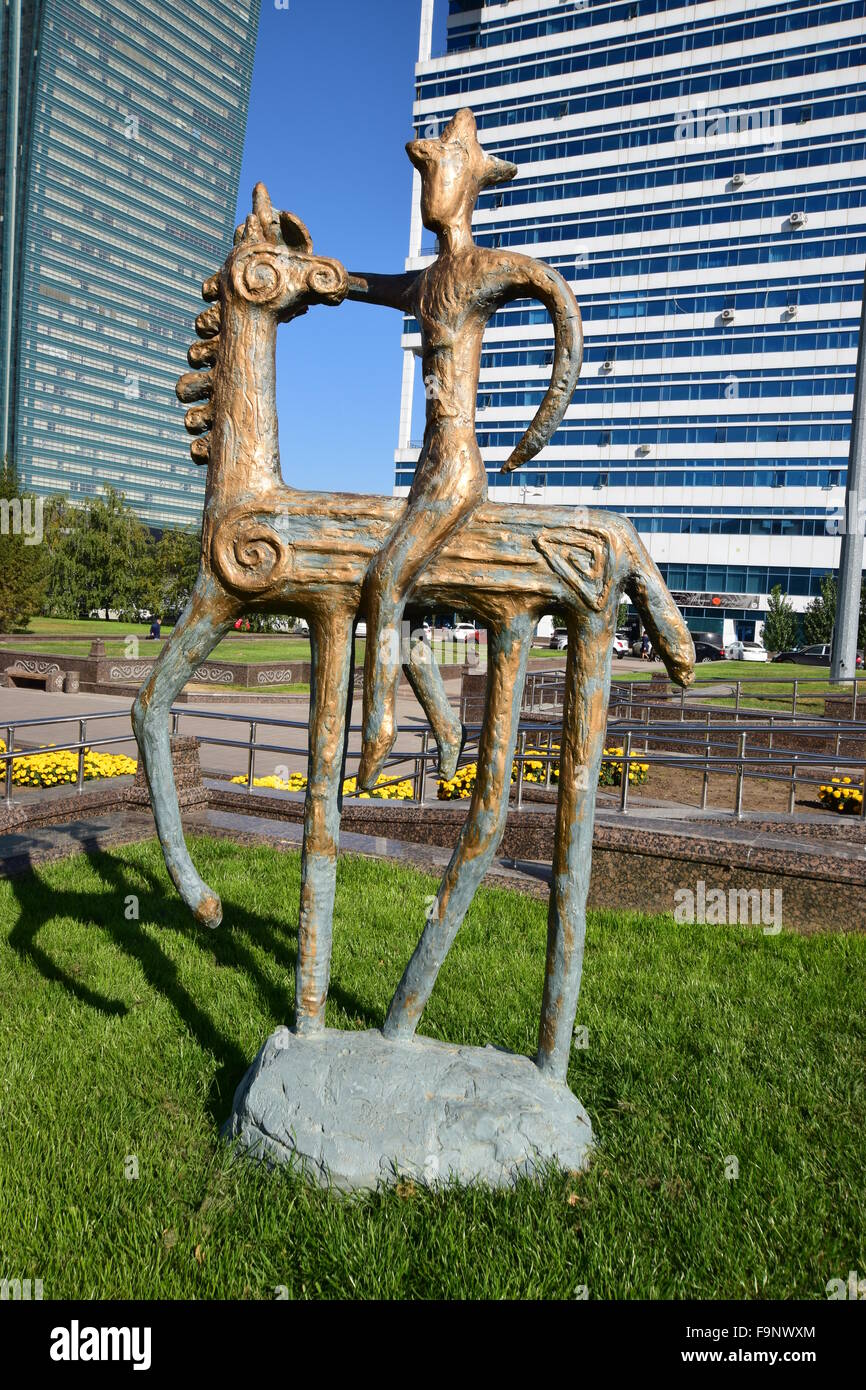 A statue in the streets of Astana, capital of Kazakhstan Stock Photo ...