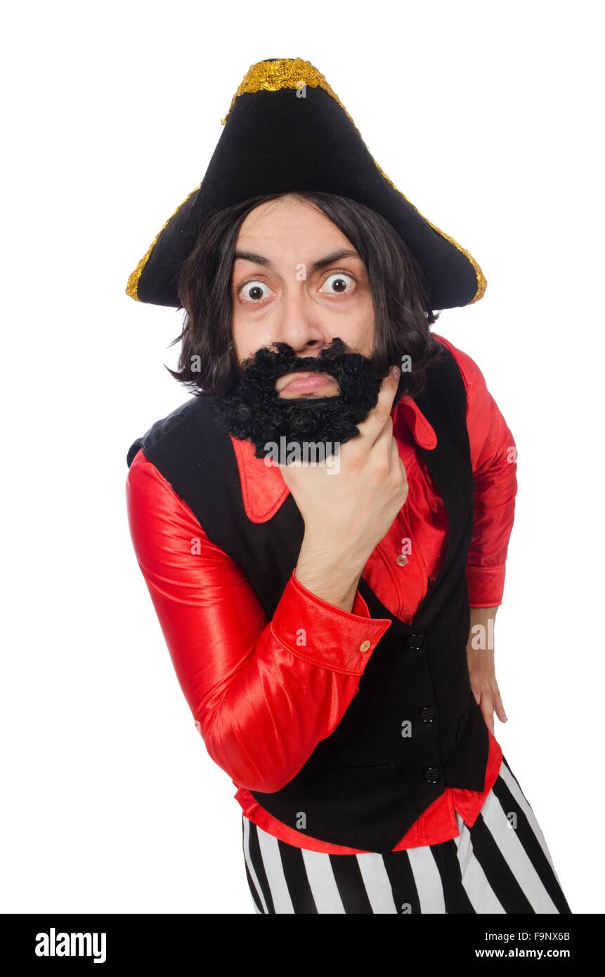Funny pirate isolated on the white Stock Photo - Alamy