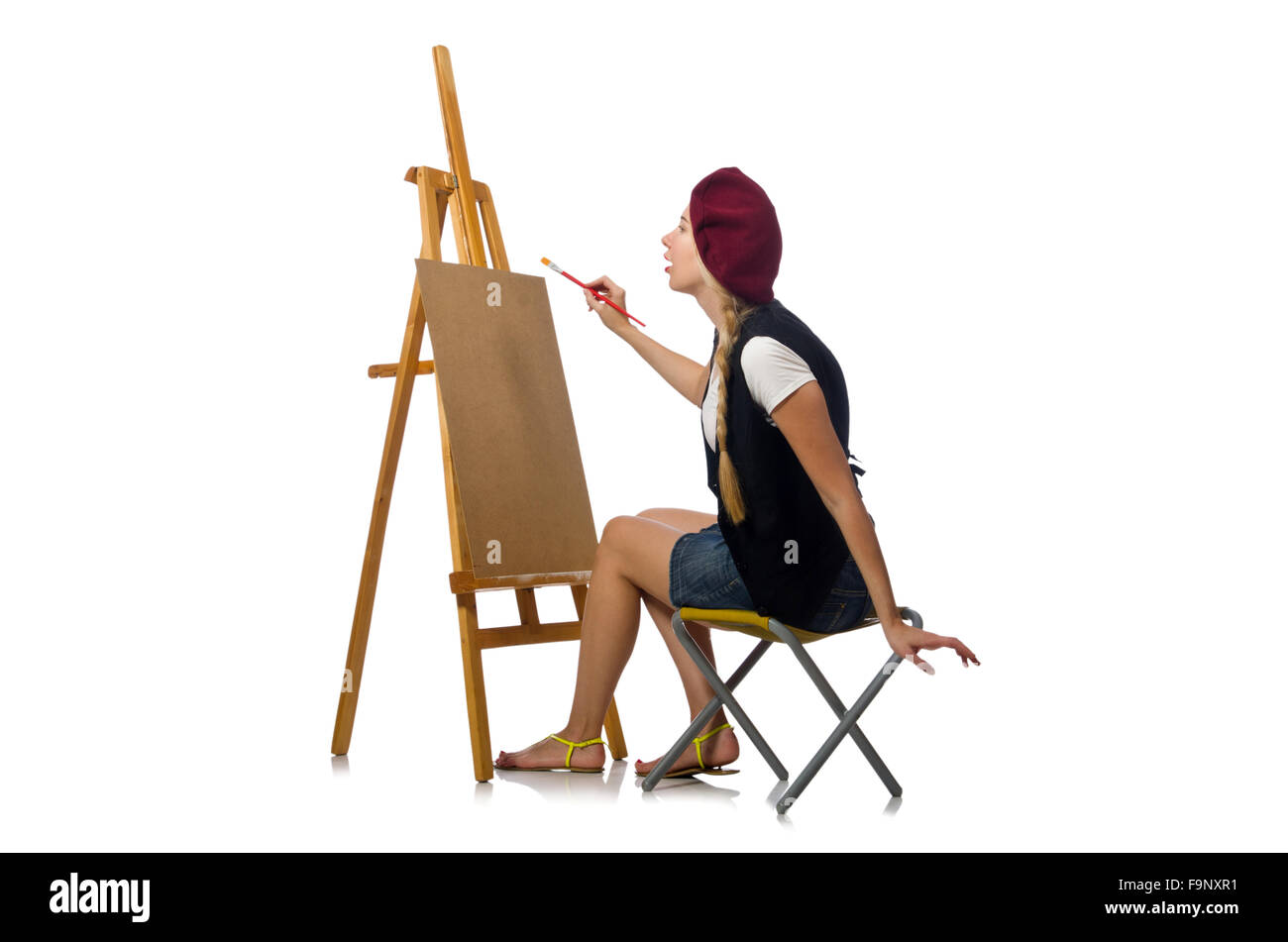 Young artist isolated on white Stock Photo - Alamy