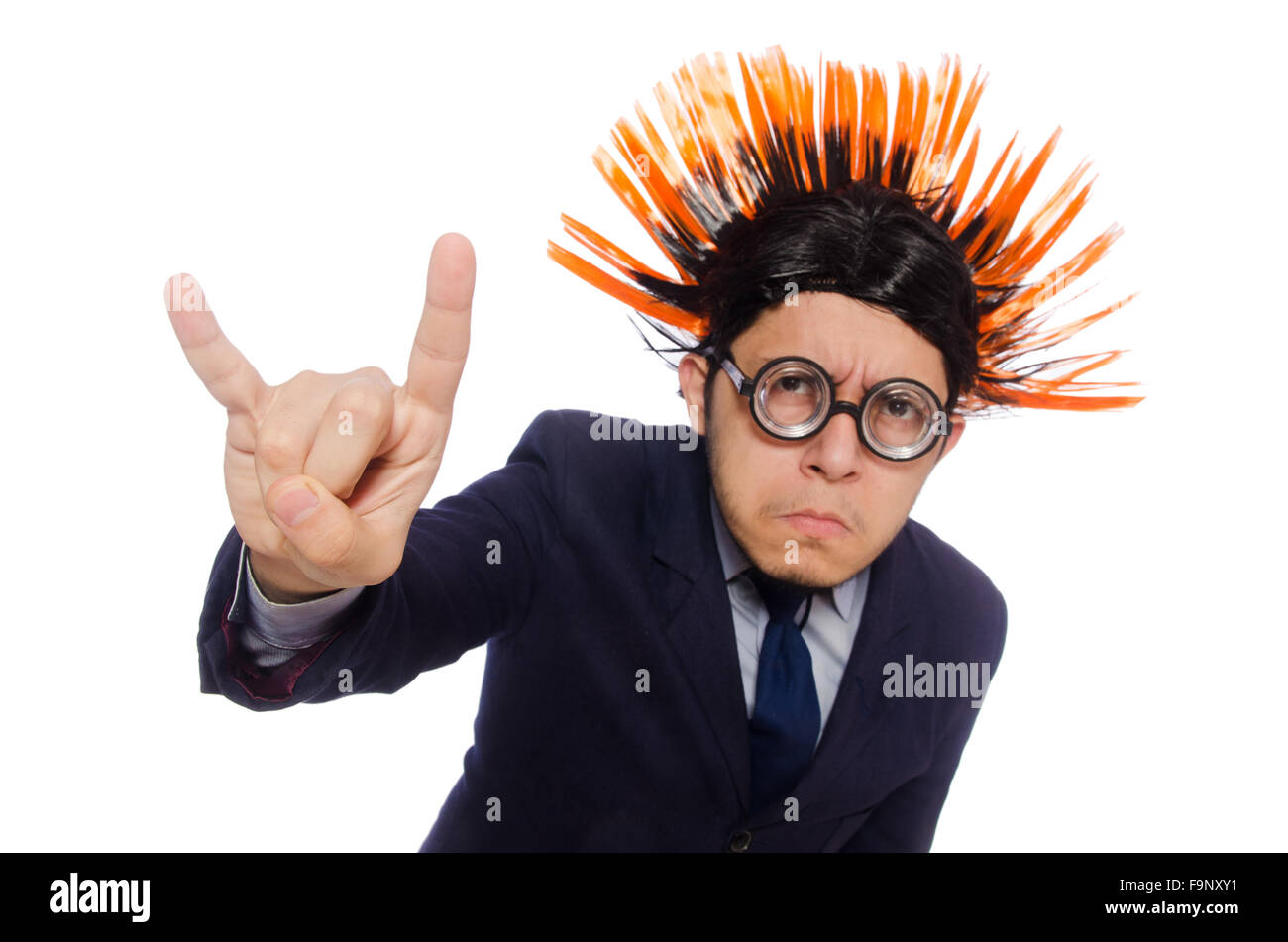 Funny man with mohawk hairstyle Stock Photo - Alamy