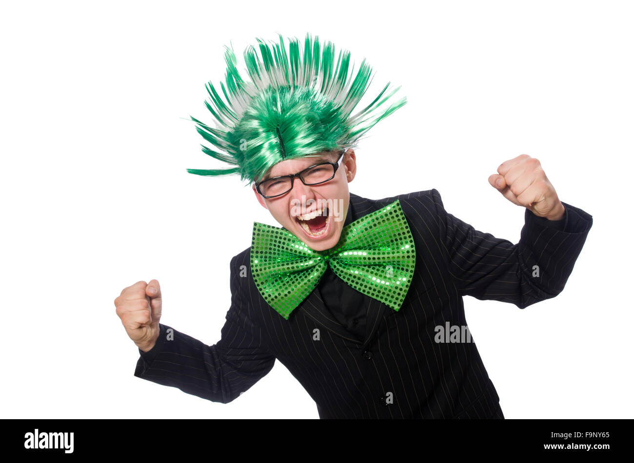 Funny man with mohawk hairstyle Stock Photo - Alamy