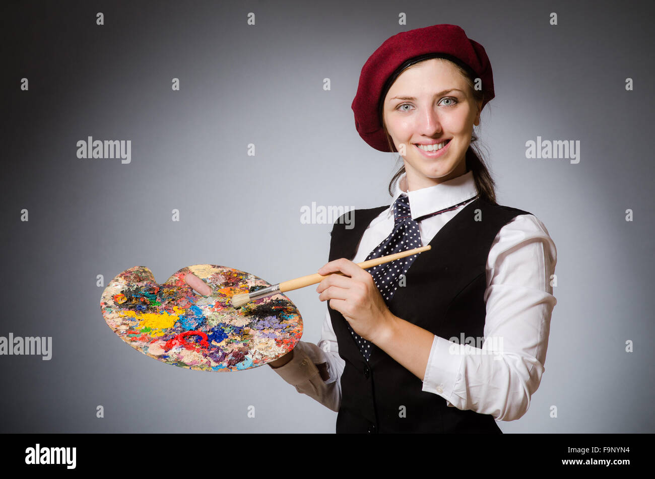 Woman artist in art concept Stock Photo - Alamy