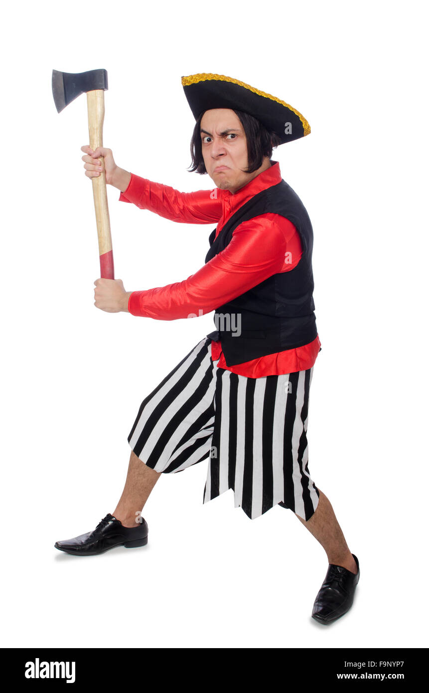 Funny pirate isolated on the white Stock Photo - Alamy