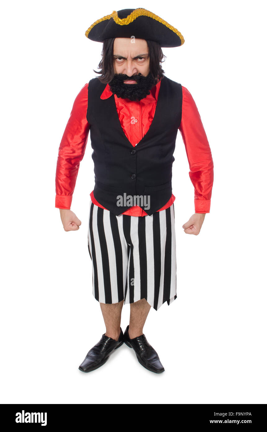Funny pirate isolated on the white Stock Photo - Alamy