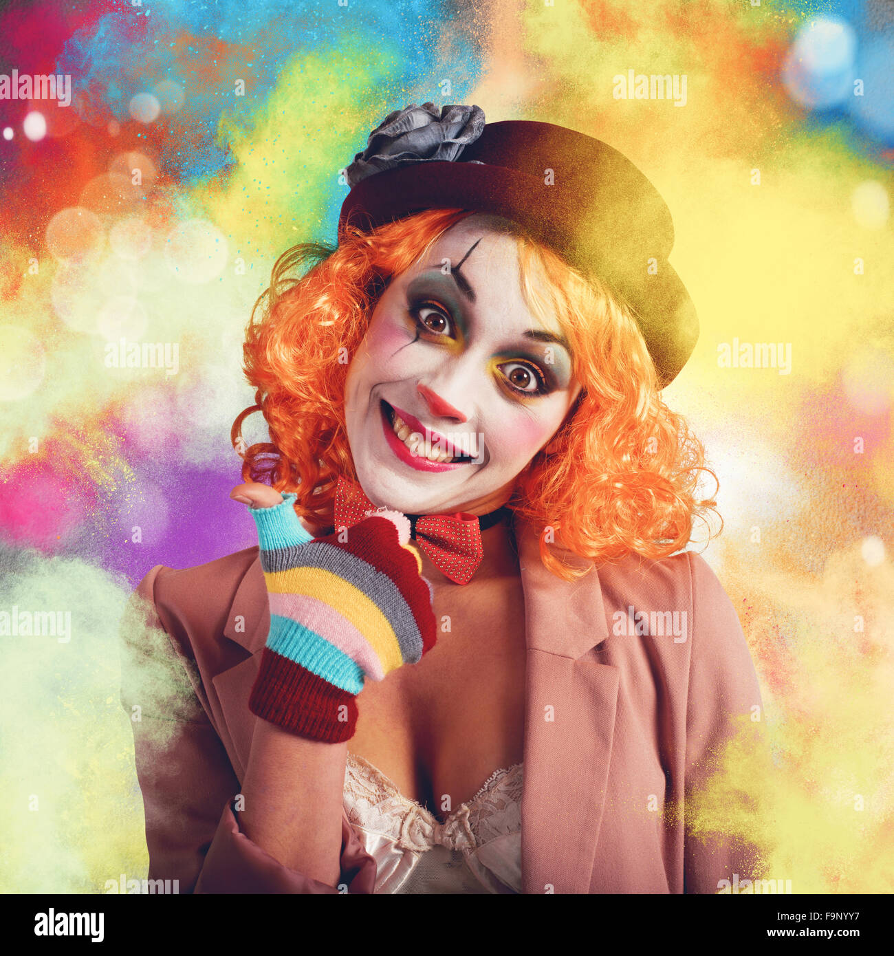 Joyful and colorful clown Stock Photo - Alamy