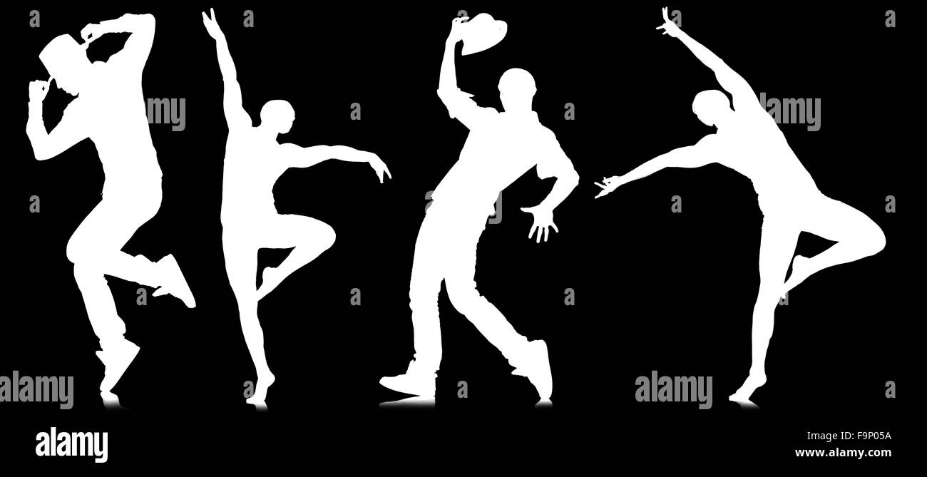 Silhouettes of dancers in dancing concept Stock Photo - Alamy