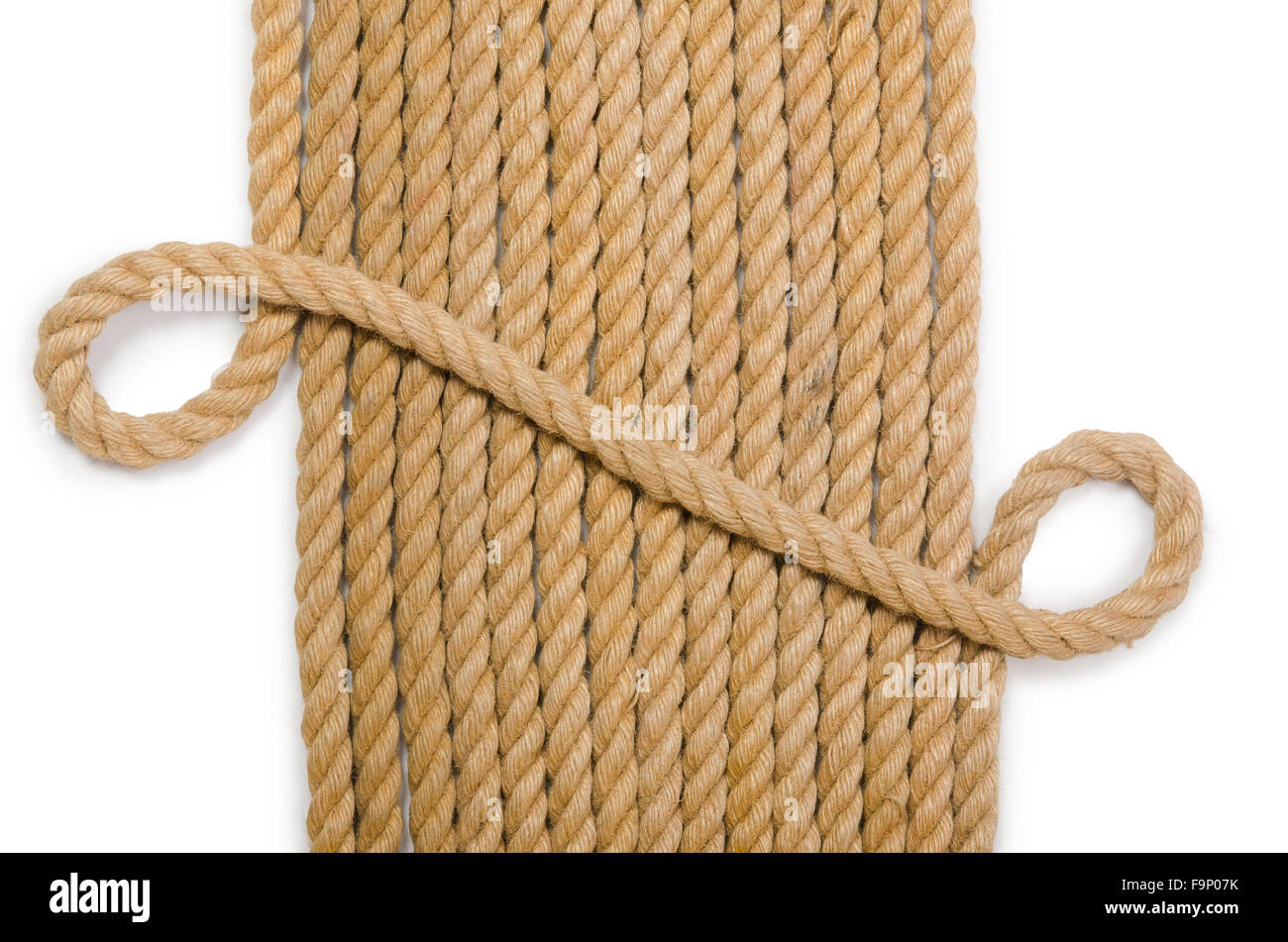 Concept with long hemp rope Stock Photo - Alamy