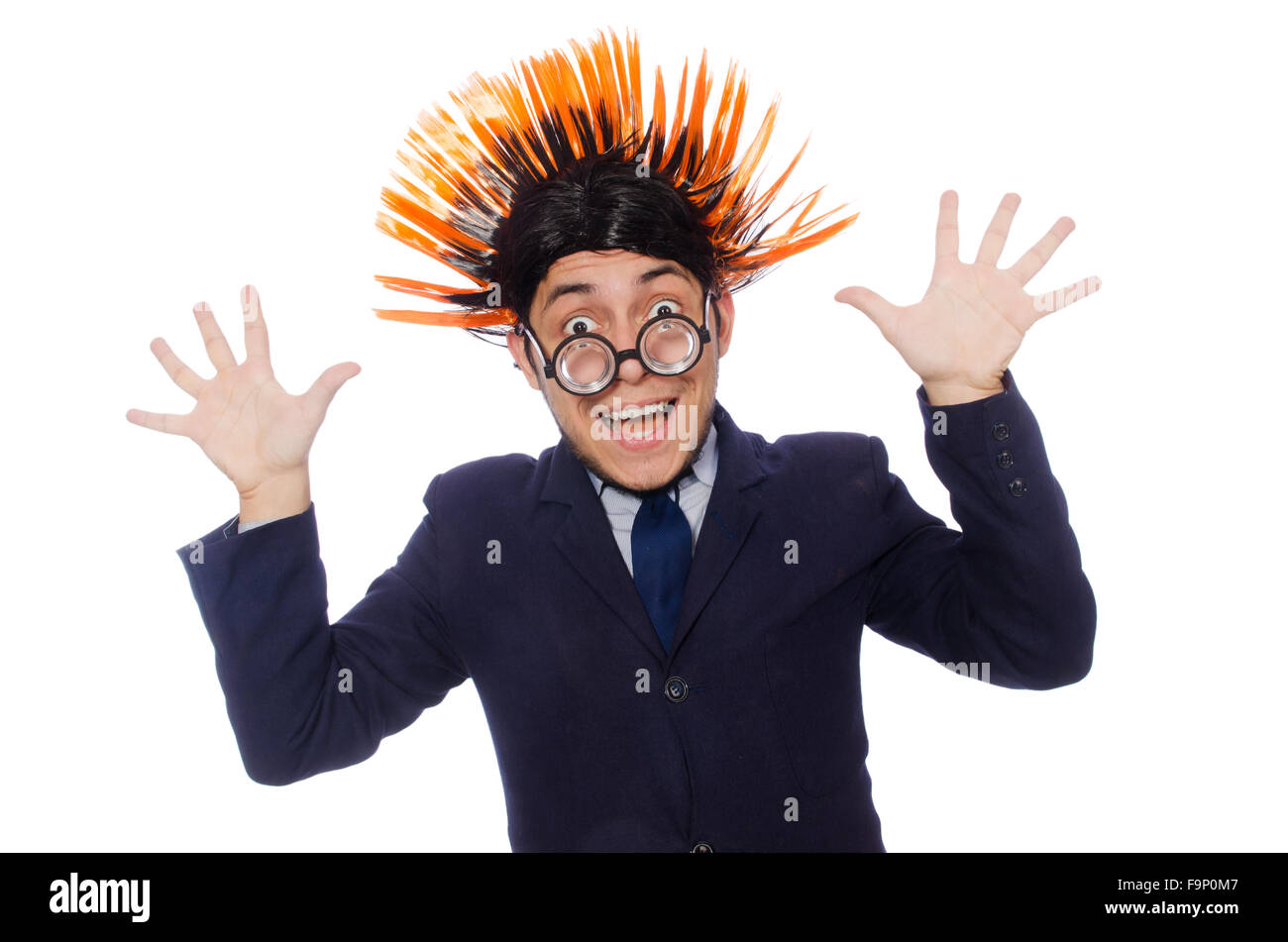 Funny man with mohawk hairstyle Stock Photo - Alamy
