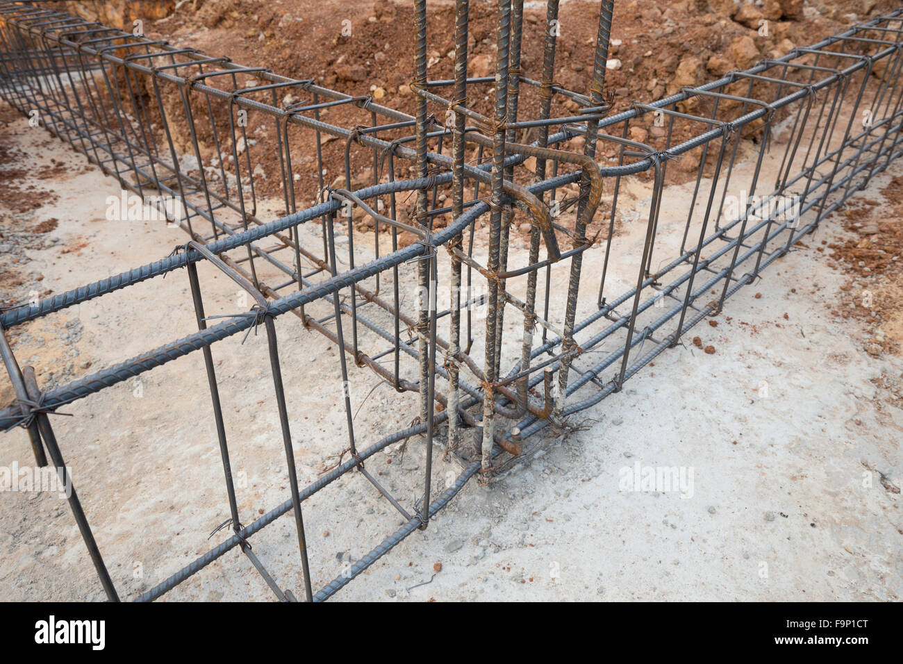 reinforce steel rod for beam and pillar at construction site Stock ...