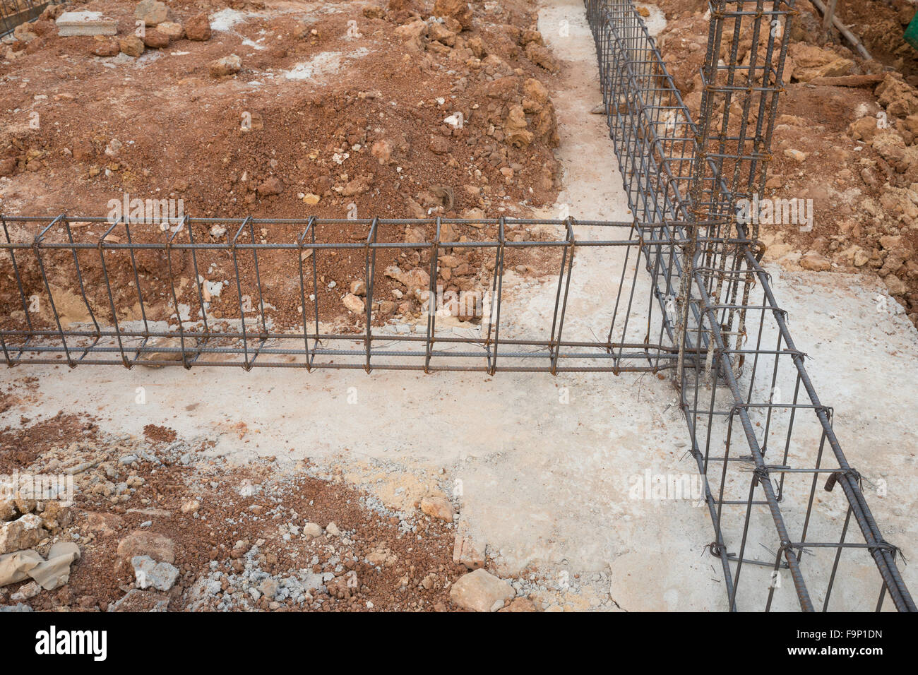 reinforce steel rod for beam and pillar at construction site Stock ...