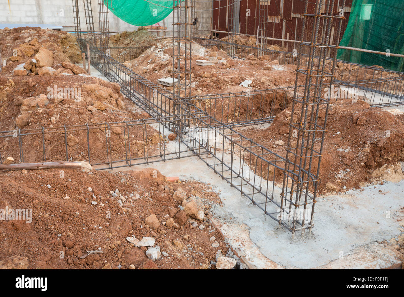 reinforce steel rod for beam and pillar at construction site Stock ...