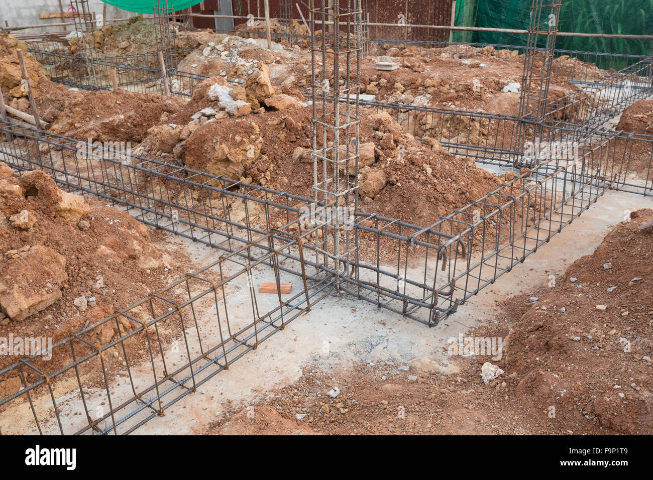 reinforce steel rod for beam and pillar at construction site Stock ...