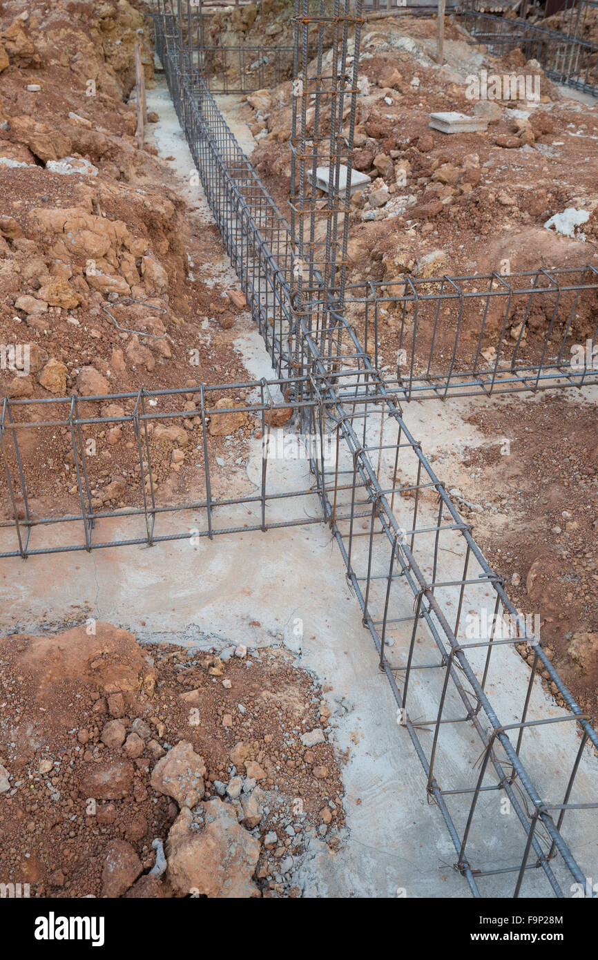 reinforce steel rod for beam and pillar at construction site Stock ...