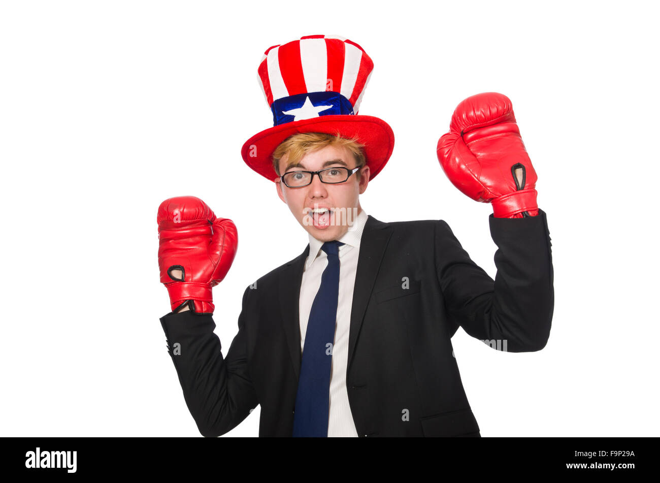 Man wearing hat with american symbols Stock Photo - Alamy