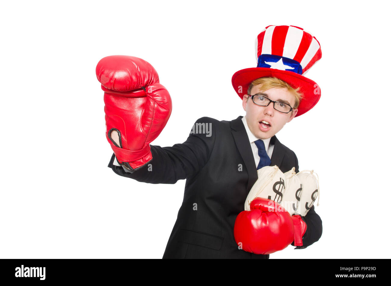 Man wearing hat with american symbols Stock Photo - Alamy