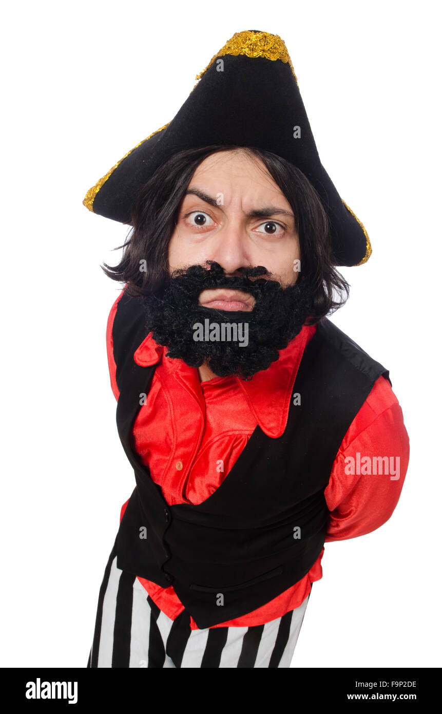 Funny pirate isolated on the white Stock Photo - Alamy