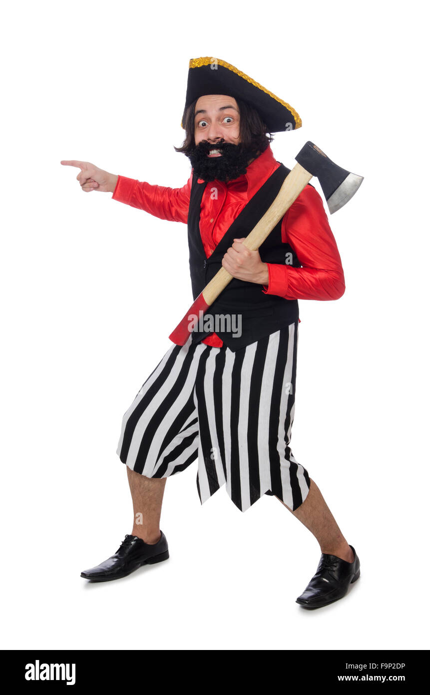 Funny pirate isolated on the white Stock Photo - Alamy