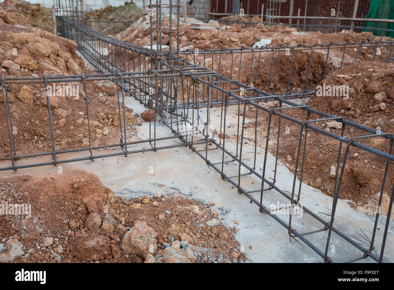 reinforce steel rod for beam and pillar at construction site Stock ...