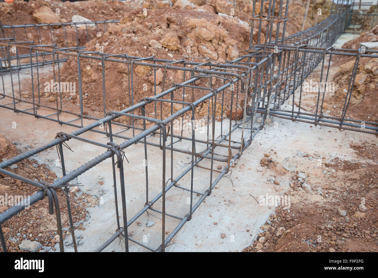 reinforce steel rod for beam and pillar at construction site Stock ...