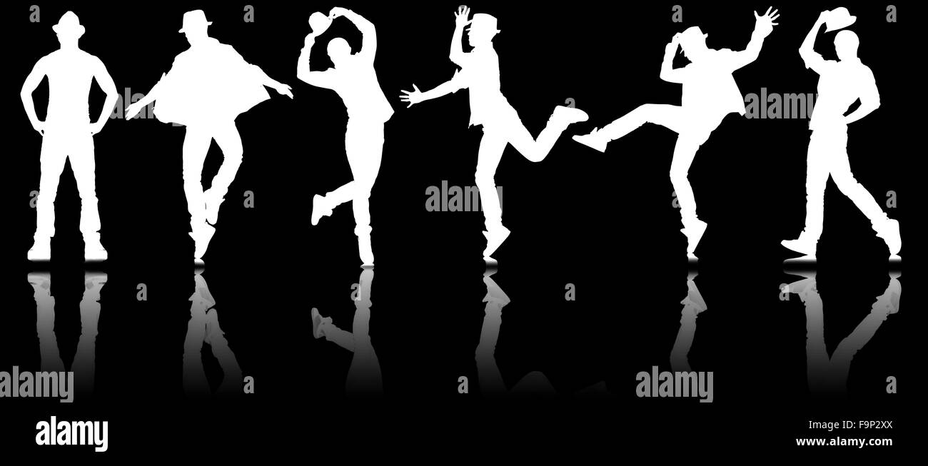 Silhouettes of dancers in dancing concept Stock Photo - Alamy