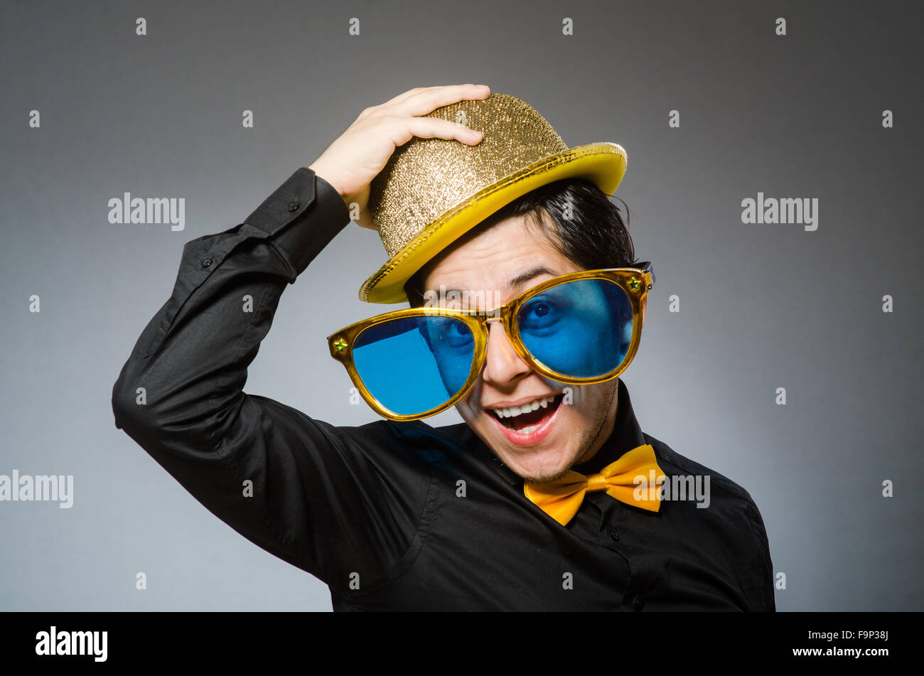Funny man with vintage hat Stock Photo - Alamy